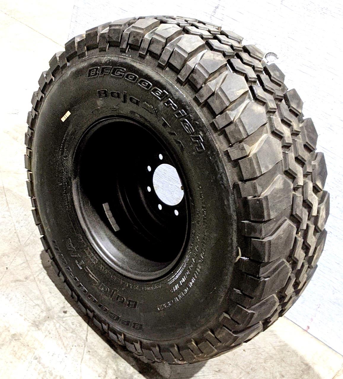 BF Goodrich Baja T/A 37X12.50R16.5LT Tire Mounted on 24 Bolt Rim with CTIS - 100% Tread HMMWV